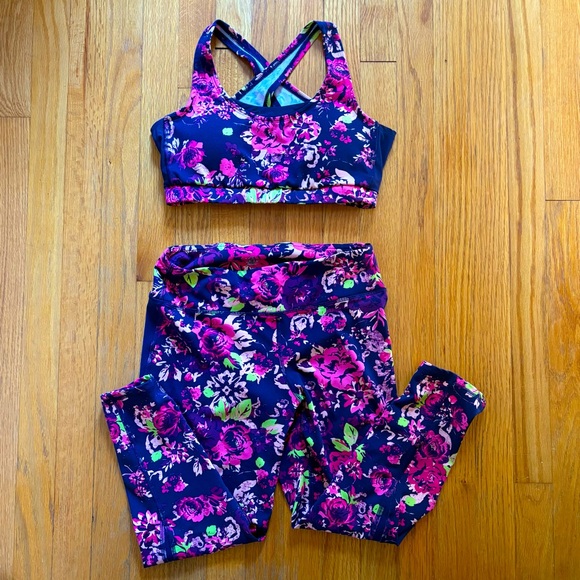 GAIAM | Pants & Jumpsuits | Gaiam Activewear Set Floral Sports Bra ...
